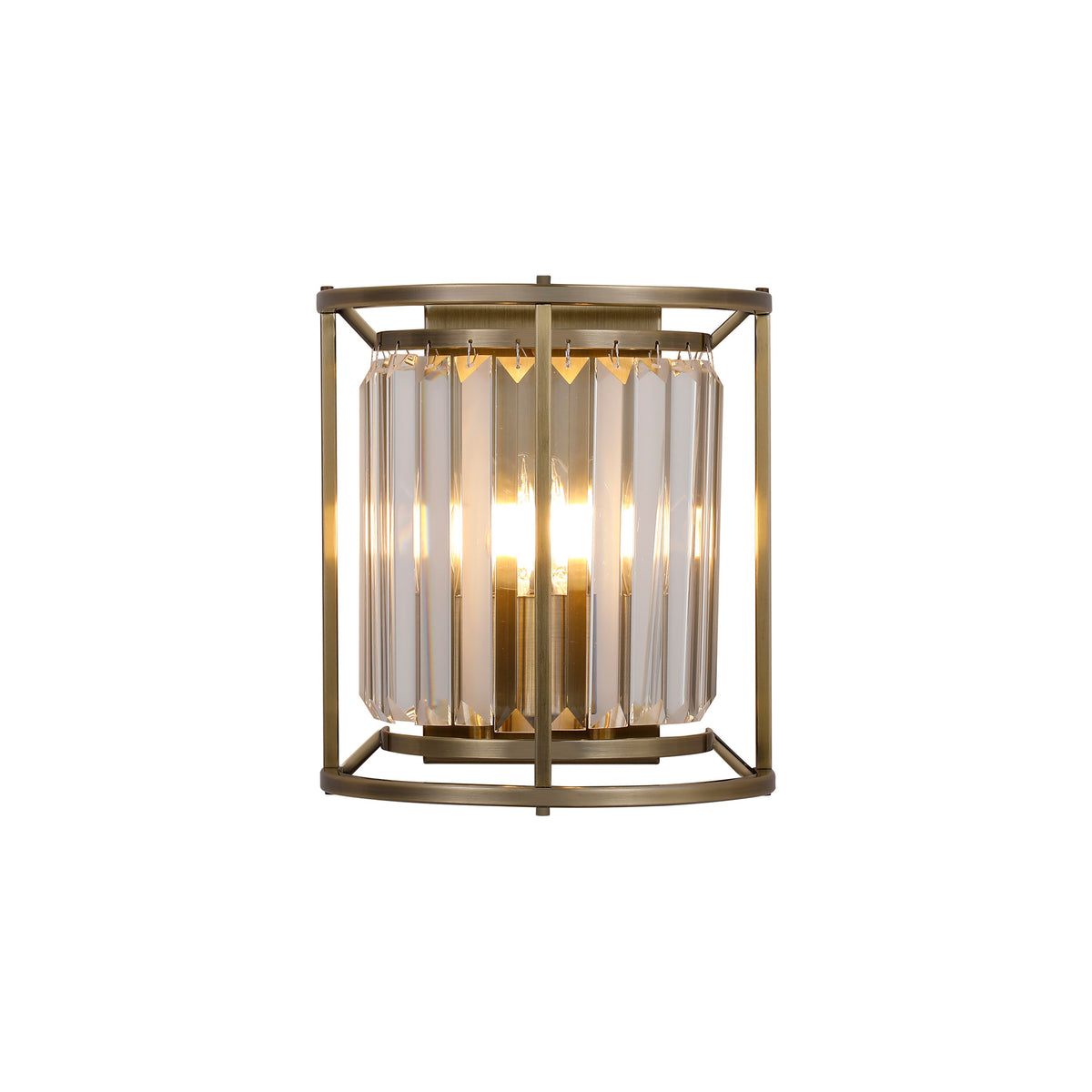 Royal 2 Light Antique Brass Crystal Wall Light – Hillano