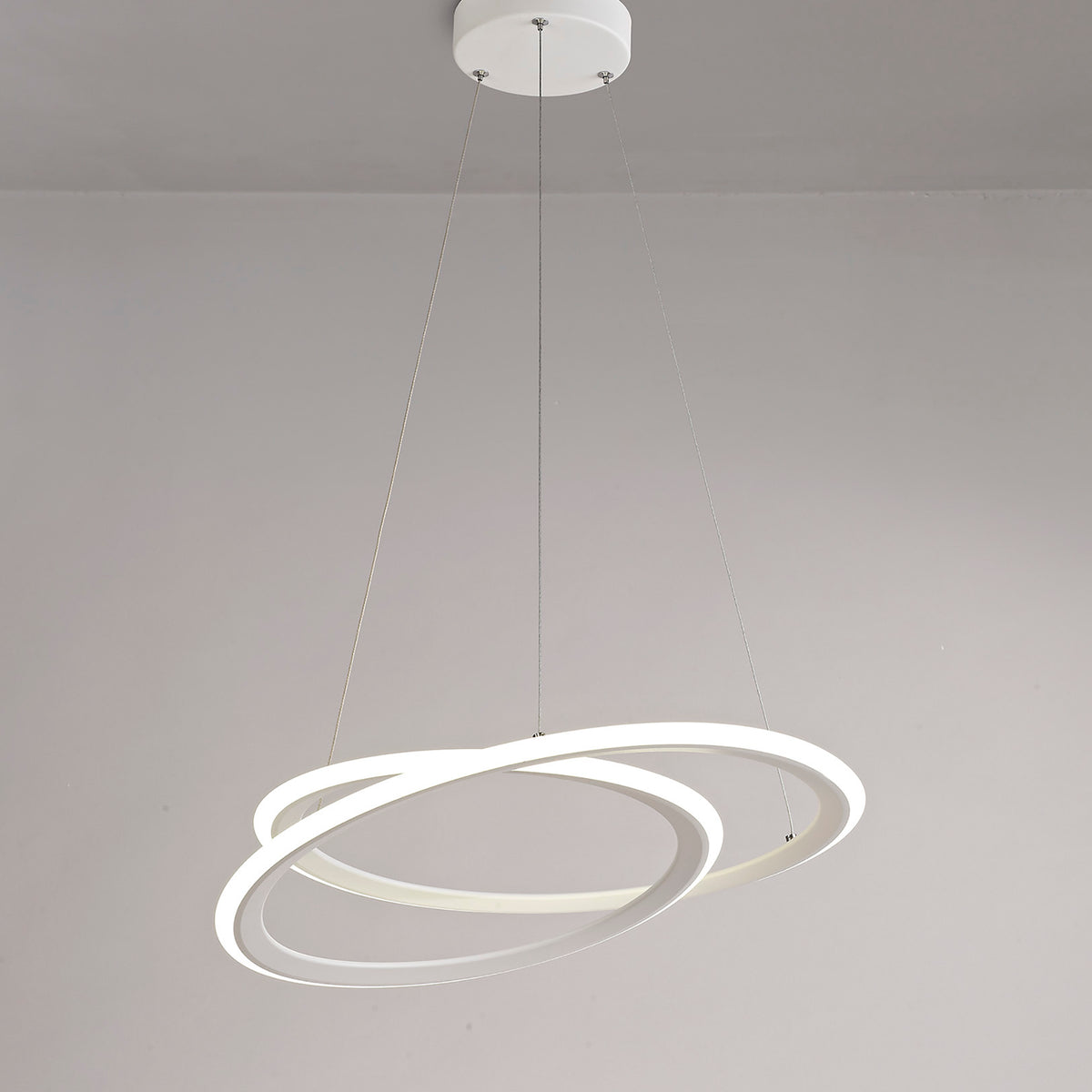 MIN9677 Messina Pendant 40W LED 3 Step Dimming in a Matt White Finish ...